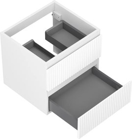 Mexen Rivel, koupelnová skříňka 50 cm, 2 zásuvky, drážkovaná, bílá matná, 91A20-05047-2-BFF01