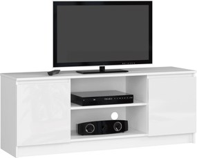 TV stolek K140 bílá/bílý lesk