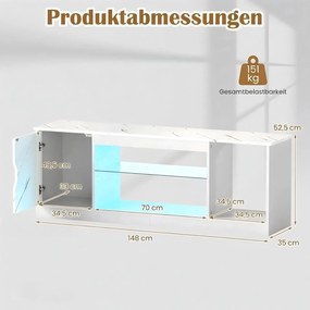 Costway TV skříňka TV s úložným prostorem a 3 otevřenými přihrádkami