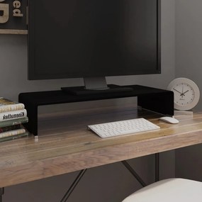 TV stolek / podstavec na monitor černé sklo 70x30x13 cm 244136