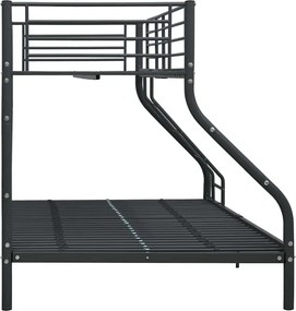 Rám poschoďové postele černý kov 140 x 200 / 90 x 200 cm 287905