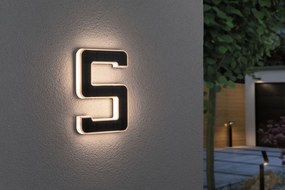 P 79846 Venkovní solární domovní číslo 5 IP44 3.000K 0,2W nabíjecí baterie výměnná - PAULMANN