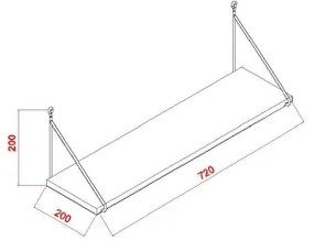 Nástěnná police ARMONI 20x72 cm bílá