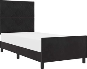 Postel s boxspringem s čelo Černá 90 x 190 cm samet 3344977