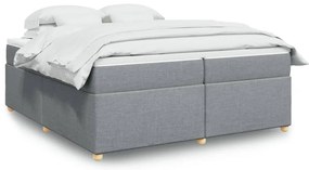 Box spring postel s matrací světle šedá 200 x 200 cm textil 3285401