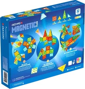 GEOMAG Magnetická stavebnice Magnetic Tiles / 32 dílků / od 3 let
