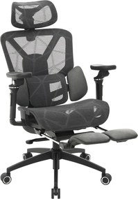 Ergonomická kancelářská židle STORM - tmavě šedá síťovina / nosnost 150 kg