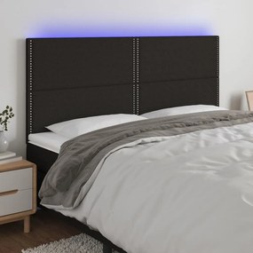 Čelo postele s LED černé 200x5x118/128 cm textil 3122308