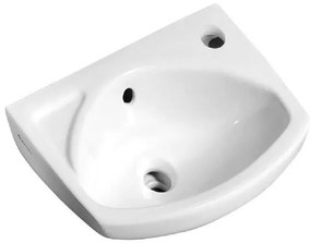 Aqualine Small - Umývátko 350x280 mm, s přepadem, s otvorem pro baterii, bílá 91351