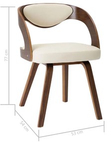 Petromila Jídelní židle 4 ks krémové ohýbané dřevo a umělá kůže