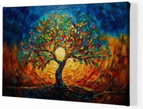 Obraz na plátně - Strom života Dotek slunce FeelHappy.cz Velikost obrazu: 40 x 30 cm