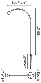 FARO 75562 - LED Venkovní lampa CUCA LED/3W/24V 119,3 cm IP65 antracit