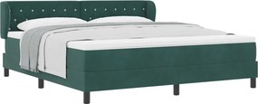 Postel s boxspringem s čelo Tmavě zelená 180 x 200 cm samet 3340349
