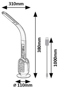 Rabalux 74231 - LED RGB Stmívatelná stolní lampa FIGEN LED/5W/230V bílá