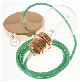 creative cables Závěsné svítidlo pro stínidla s opal hedvábným textilním kabelem RH69 Velikost: 100 cm, Barva: Měď, Montáž: Sestavený