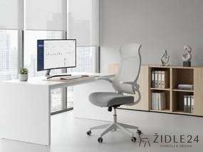 Ergonomická kancelářská židle DOMINIQUE - světle šedá síťovina