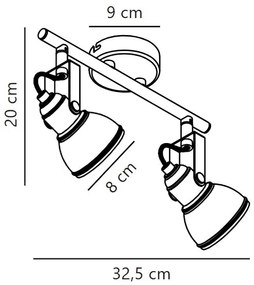 Nordlux - Bodové svítidlo ASLAK 2xGU10/35W/230V černá