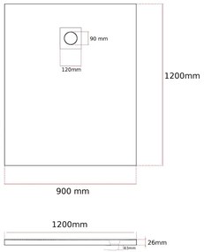 Erga Oldaf, SMC obdélníková sprchová vanička 120 x 90 cm, černá matná, ERG-GMA-OL-90120BK