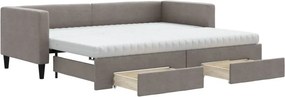 Válenda s přistýlkou a zásuvkami taupe 80 x 200 cm textil 3196630