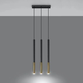 Sollux Lighting Závěsné svítidlo MOZAICA 3L černé/zlaté