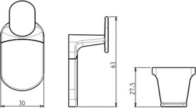 Aqualine, ZERO háček, pár, chrom, ZE001