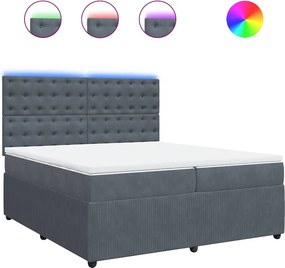 Box spring postel s matrací tmavě šedá 200x200 cm samet 3294743