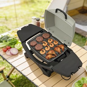 Outsunny stolní elektrický gril 2300W 23x71 cm přenosný elektrický gril s nepřilnavými grilovacími rošty, odkapávací miska