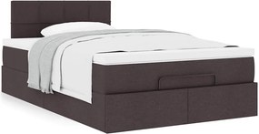 Osmanský rám postele s matrací tmavě hnědá 120x190cm textil 3311445