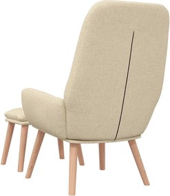 Relaxační křeslo s podnožkou krémové textil 3315151
