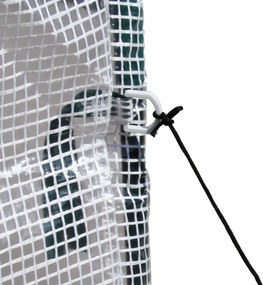 Outsunny Fóliový skleník Walk-in se 4 policemi Skleník na rajčata Skleník se studeným rámem Bílý PE 143x143x195cm pro zahradu a rostliny