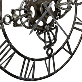 Nástěnné hodiny stříbrné 78 cm kov - Default Title