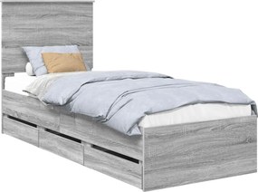 Rám postele s čelo Šedá Sonoma 75 x 190 cm Inženýrské dřevo 3411171