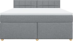 Box spring postel s matrací světle šedá 180 x 200 cm textil 3289059