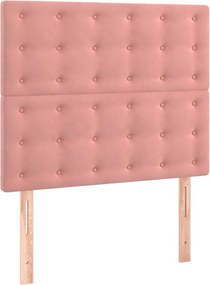 Box spring postel s matrací růžová 120 x 200 cm samet 3138078
