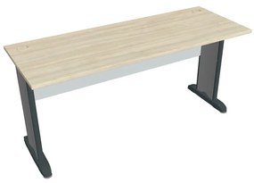 Stůl pracovní rovný 160 cm hl. 60 cm - Hobis Cross CE 1600 Dekor stolové desky: akát, Dekor lamino podnože: šedá, Barva nohou: černá