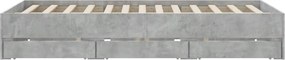 Rám postele se zásuvkami betonově šedý 150 x 200 cm kompozit 3207269