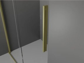 Mexen Velar posuvné sprchové dveře 140 cm, transparentní, kartáčované zlaté - 871-140-000-01-55
