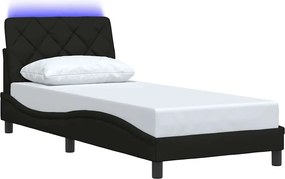 Rám postele s LED bez matrace černý 90x200 cm Látka 3310645
