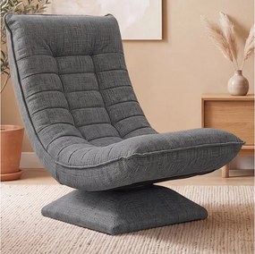 Křeslo Aberdeen šedý textil 5fach nastavitelný 360 stupňů otočný skládací
