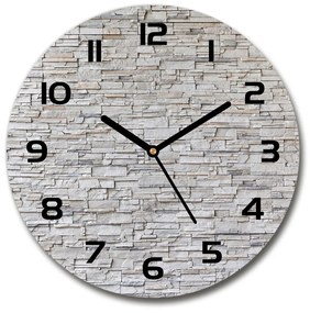 Wallmuralia Skleněné hodiny na stěnu Kamenná stěna fi 30 cm