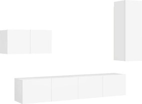 4dílný set TV skříněk bílý kompozitní dřevo 3078678