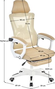 Kondela Kancelářské křeslo, béžová/bílá, nosnost 150 kg, MALVIN