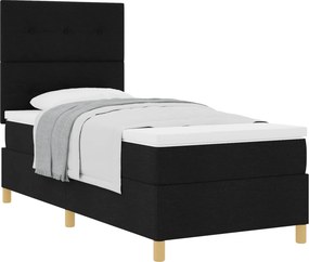 Postel s boxspringem s čelo Černá 90 x 200 cm textil 3339590