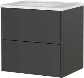 Antracitová matná závěsná skříňka pod umyvadlo 61x61 cm Bodera – Germania