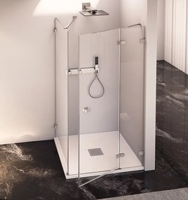 Polysan Polysan, FORTIS EDGE sprchové dveře bez profilu 1000mm, čiré sklo, levé, FL1210L