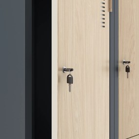Šatní skříň typu L antracitová / dub sonoma: Eco Design JULIA, 800 x 1850 x 450 mm