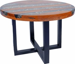 Konferenční stolek, teak a pryskyřice 60 cm 243466