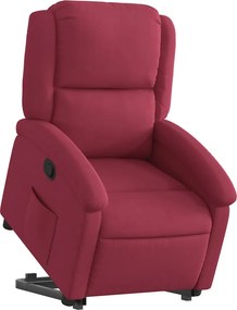 Zvedací polohovací křeslo vínové samet 3204305