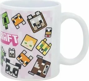 STOR Hrneček keramický 325ml Minecraft růžový