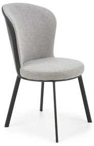 Jídelní židle FOREST –⁠ PU kůže/látka, šedá, černá